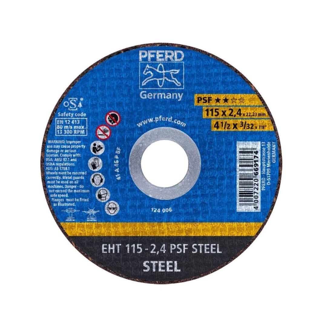 DISCO DE CORTE METAL 4.1/2 - 2.4MM PSF (CAJA) PFERD - Otero Industrial Perú